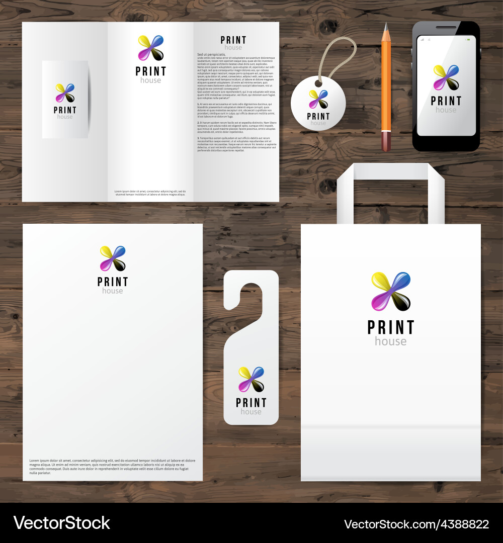 Identity template with cmyk logo design Royalty Free Vector