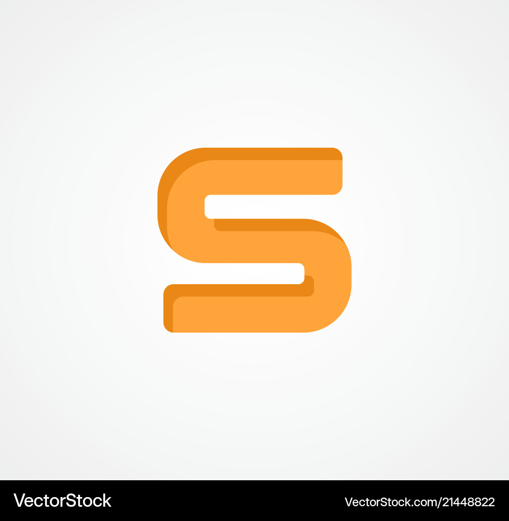 Letter s bold geometric font element modern Vector Image