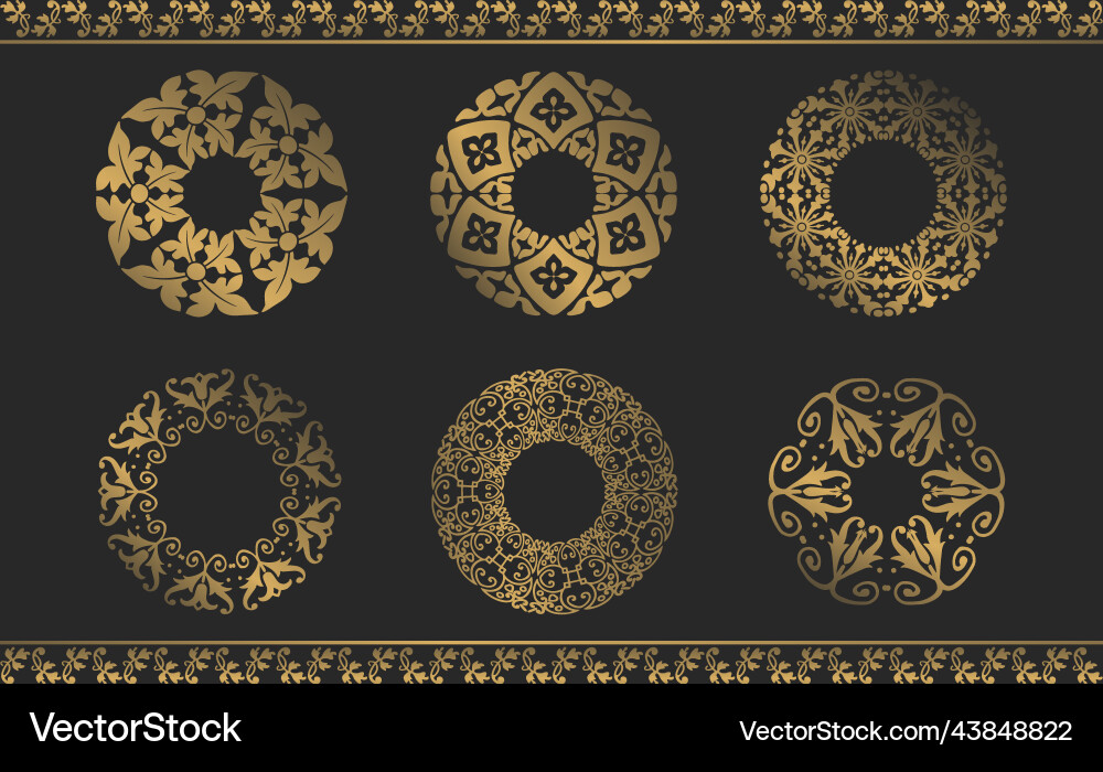 Luxurious Ornate Circle Patterns Royalty Free Vector Image