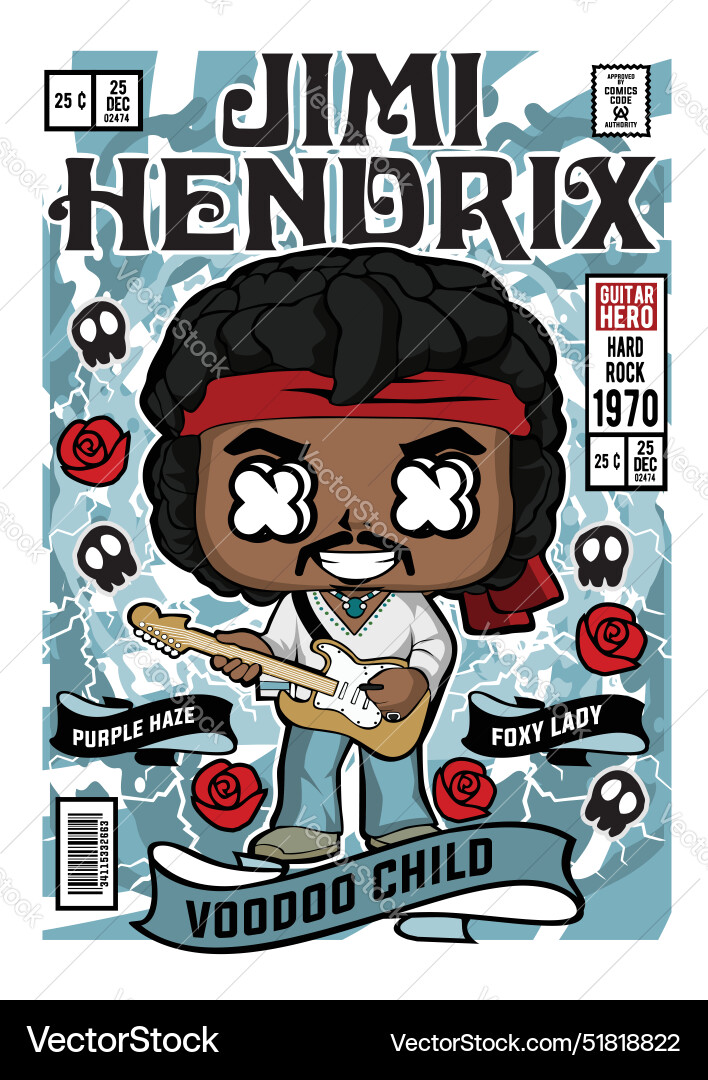 Vetor De Jimi Hendrix Jimi Hendrix Vector Etsy