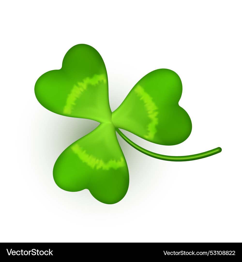 Realistic shamrock icon clover three leaves logo Vector Image
