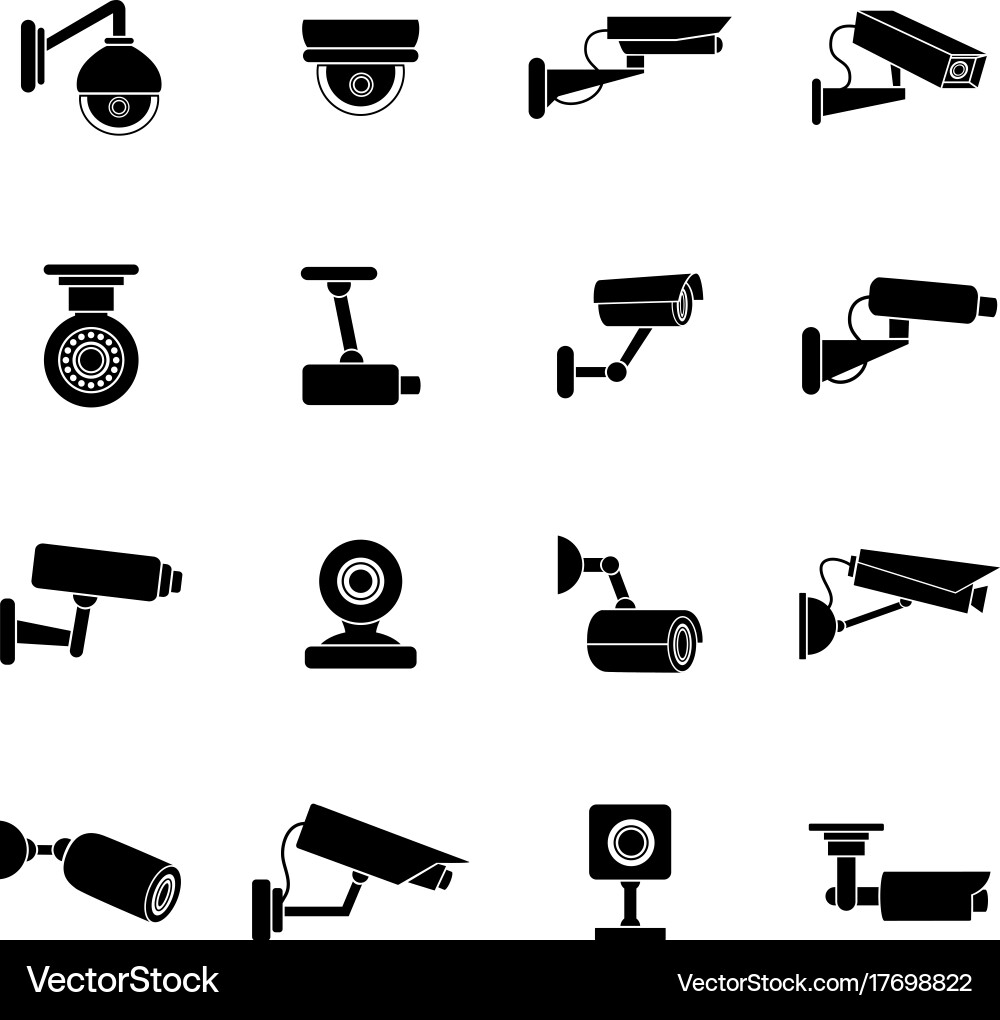 Set of icons security camera Royalty Free Vector Image