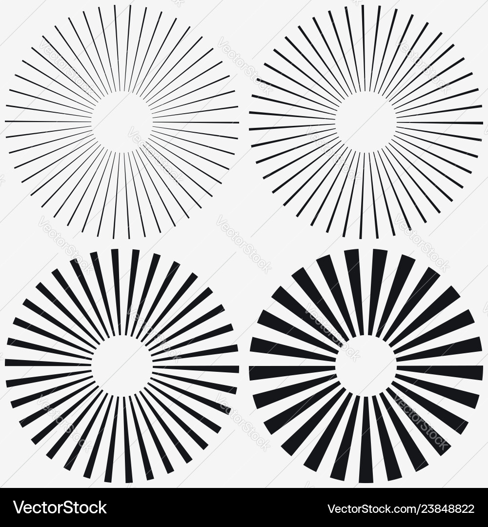 Sunburst elements set Royalty Free Vector Image