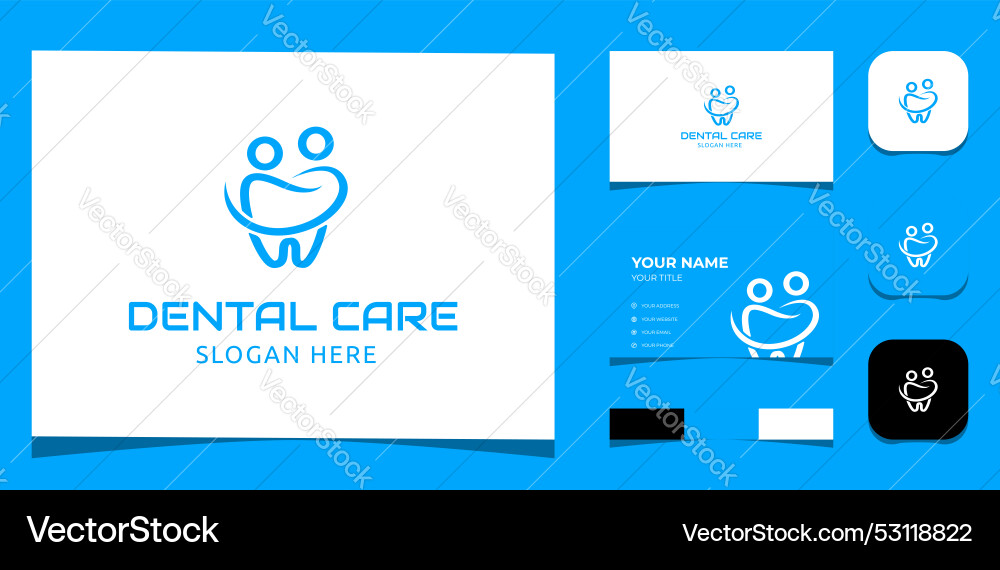 Template logo creative dental tooth family Vector Image