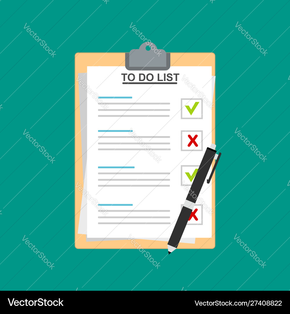 White checklist questionnaire paper square box Vector Image