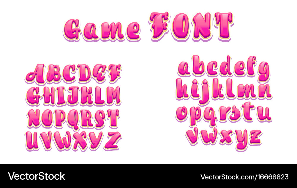 Alphabet game font unique custom Royalty Free Vector Image