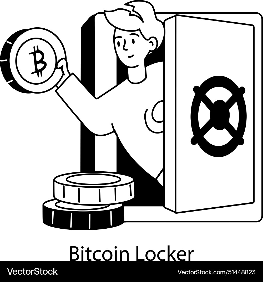Bitcoin locker Royalty Free Vector Image - VectorStock