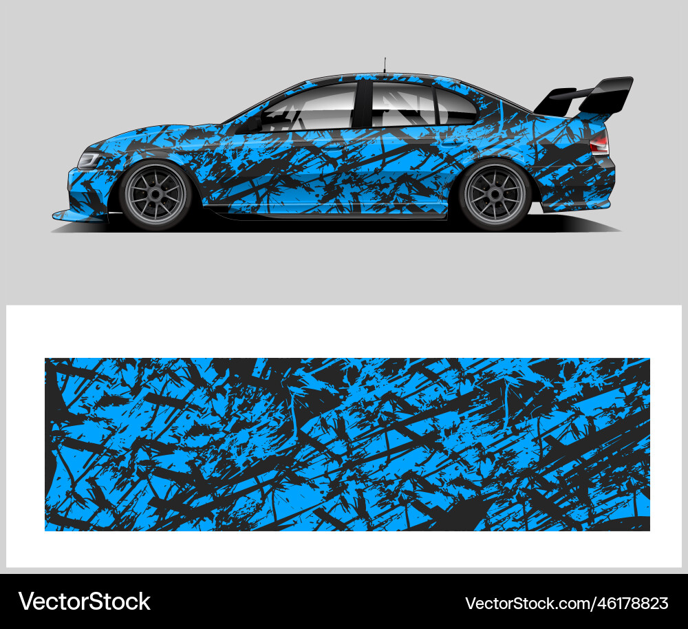 Car wrap livery design ready print fo Royalty Free Vector