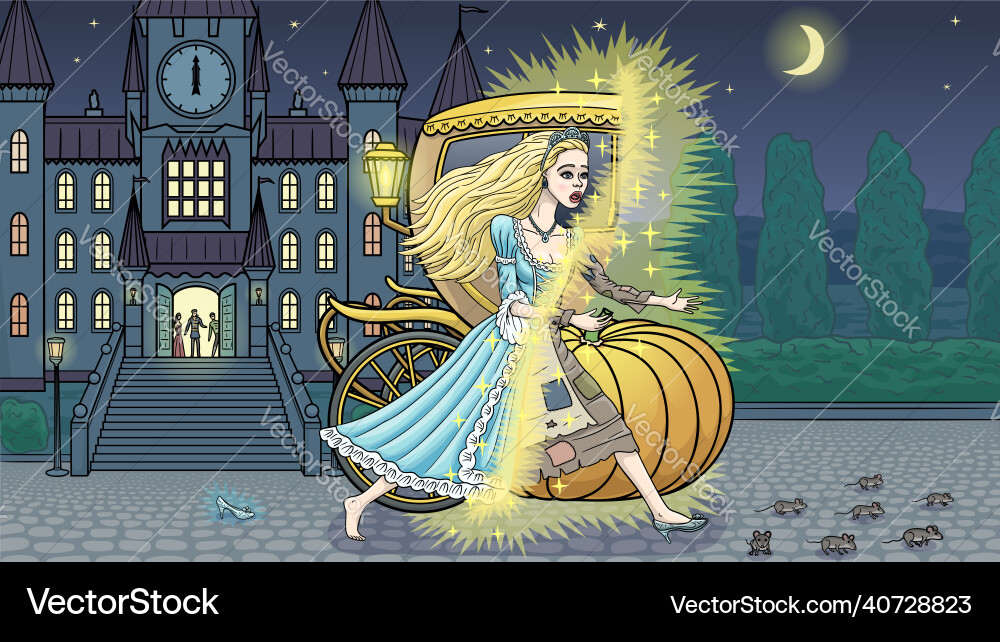 Cinderella's Transformation Royalty Free Vector Image