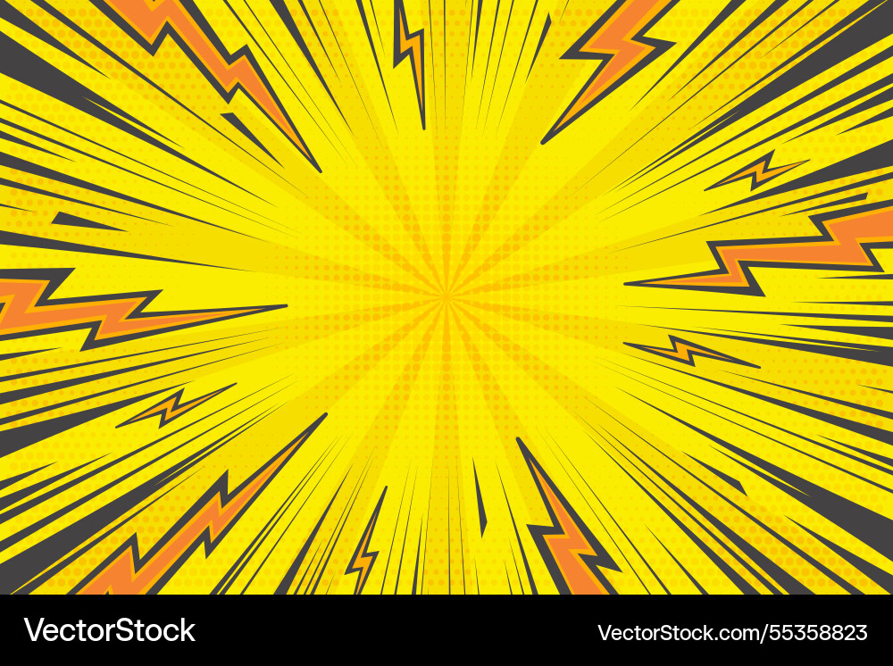 Comic Lightning Burst Background Royalty Free Vector Image