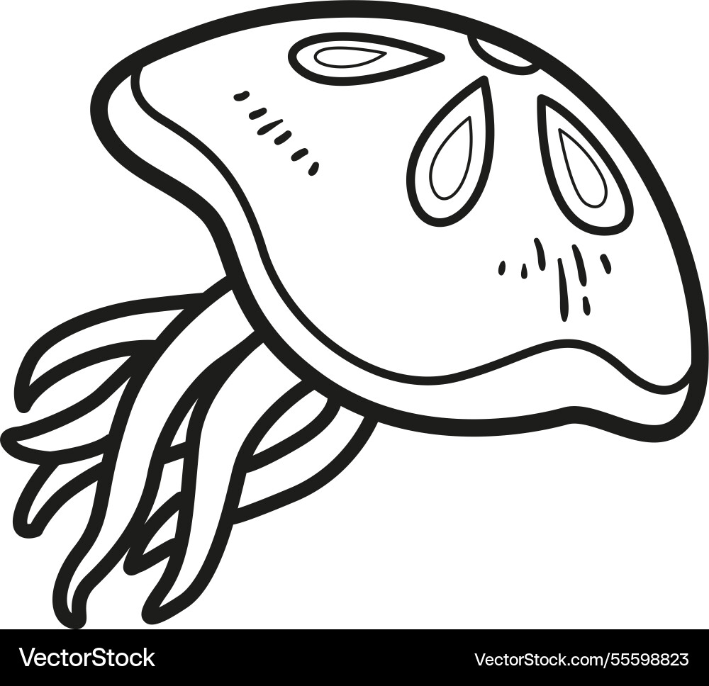 Cute fish outline coloring page isolated on white Vector Image