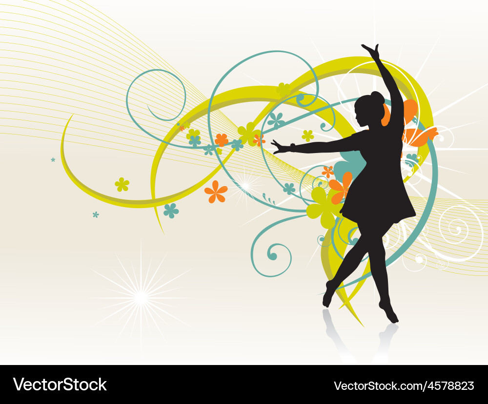 Girl dancing beautiful background Royalty Free Vector Image