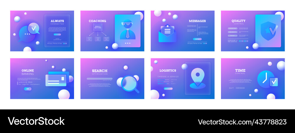 Glassmorphism infographic glass shapes Royalty Free Vector