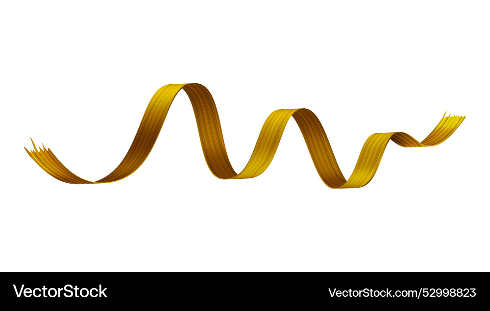 Golden wavy ribbon 3d icon Royalty Free Vector Image