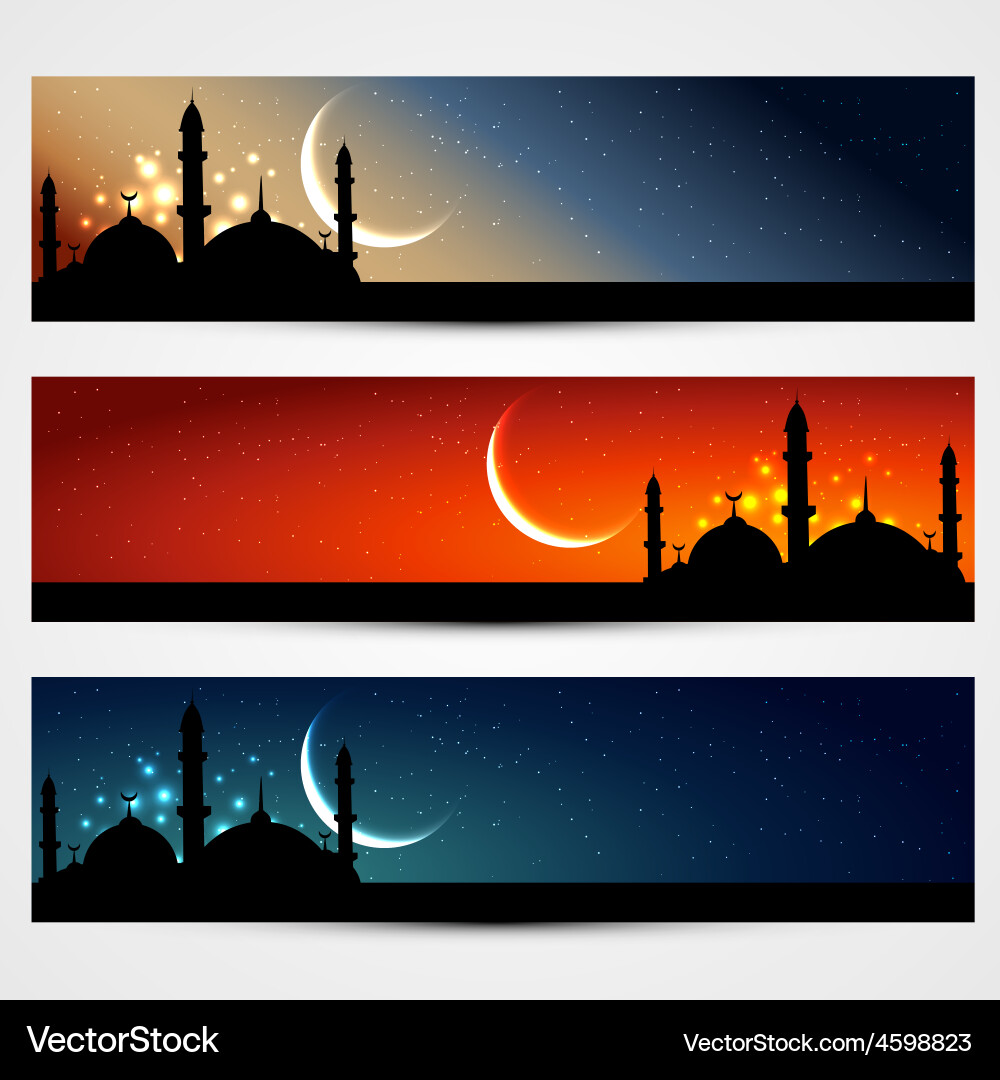 Islamic headers Royalty Free Vector Image - VectorStock