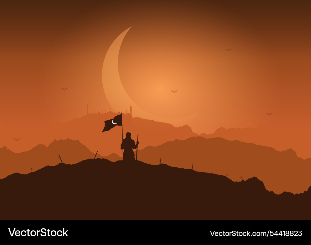 Muslim warrior conquered design Royalty Free Vector Image