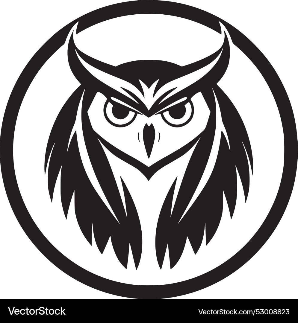Owl - black and white Royalty Free Vector Image