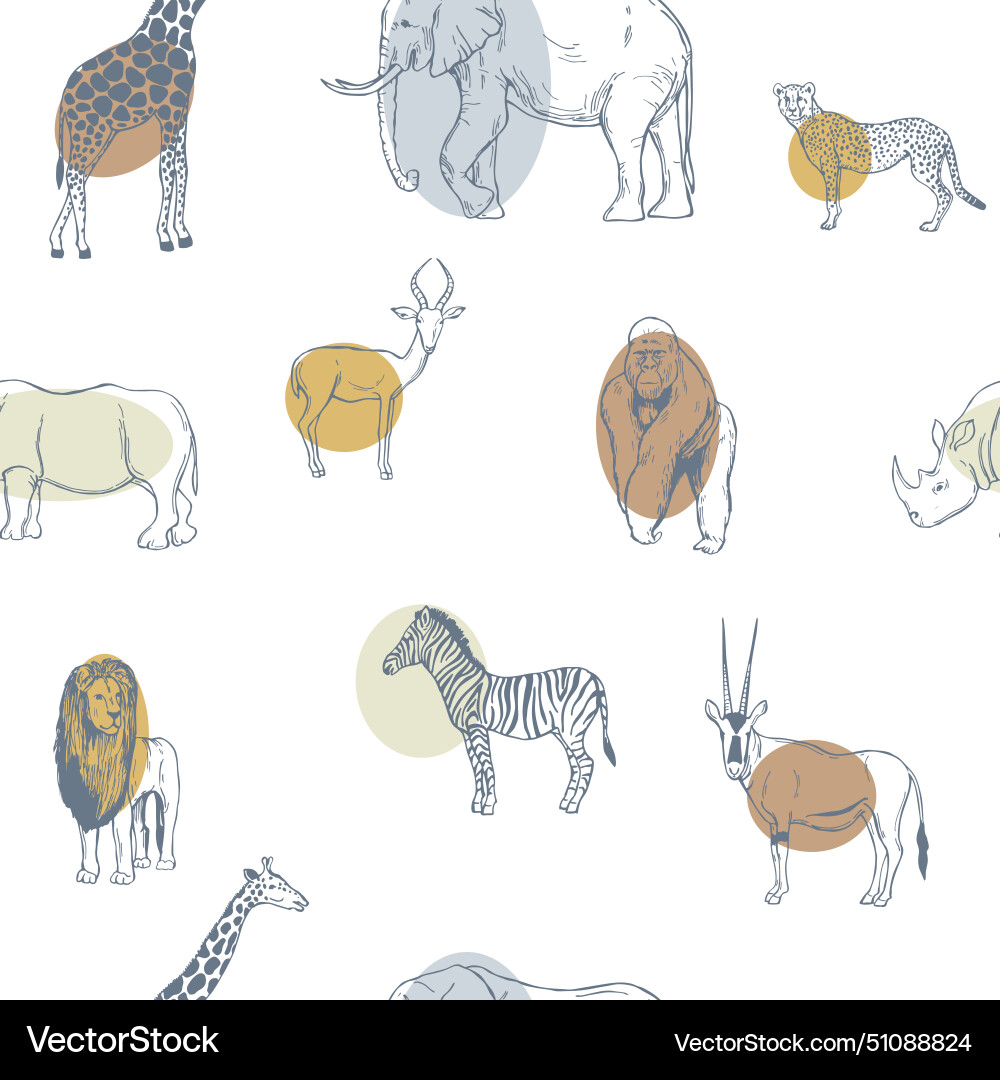 African animals pattern Royalty Free Vector Image