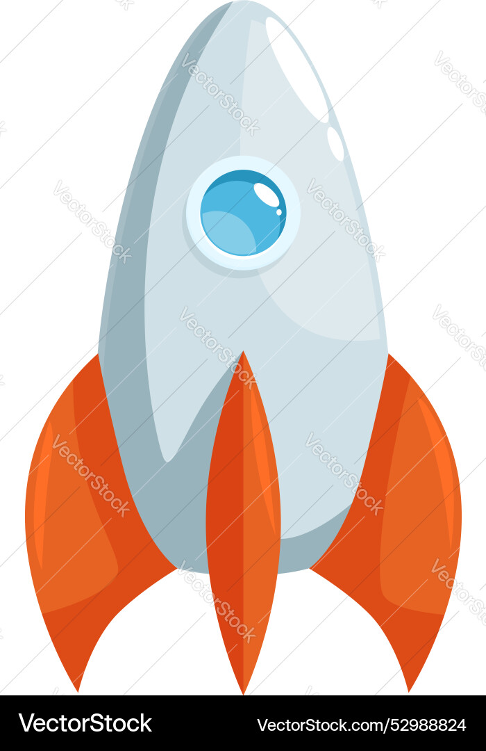 Cartoon rocket ship flying through space Vector Image