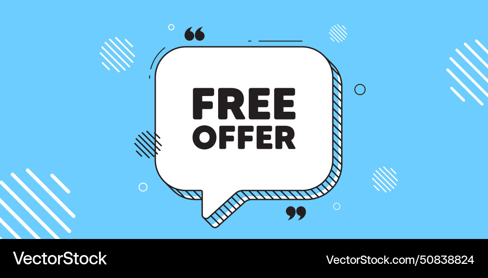 Free offer tag special sign chat speech Royalty Free Vector
