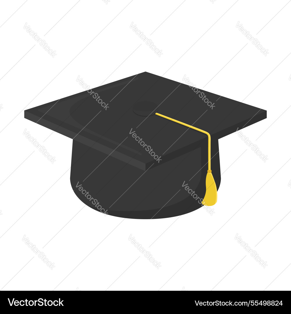 Graduation Cap Icon - University Hat Royalty Free Vector