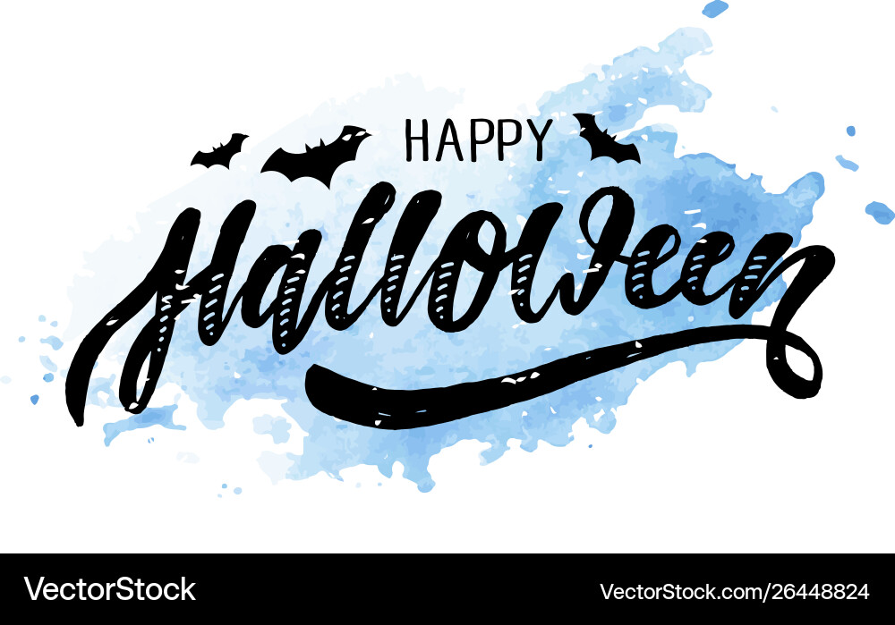 Happy halloween lettering calligraphy brush text Vector Image