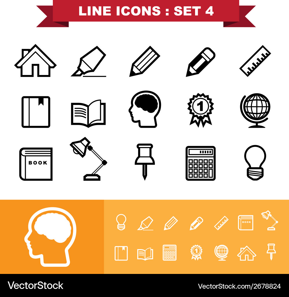 Line Icons - Diverse Elements Set Royalty Free Vector Image