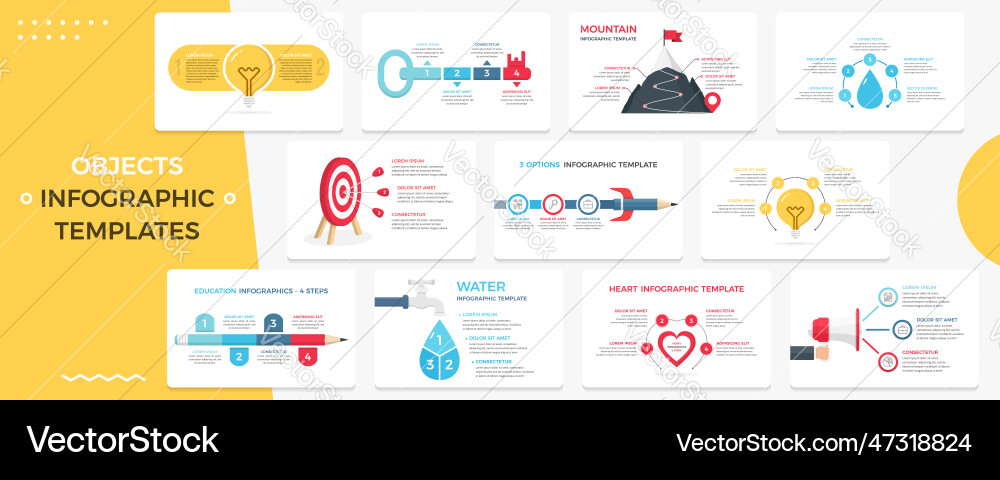 Objects - business infographic templates Vector Image