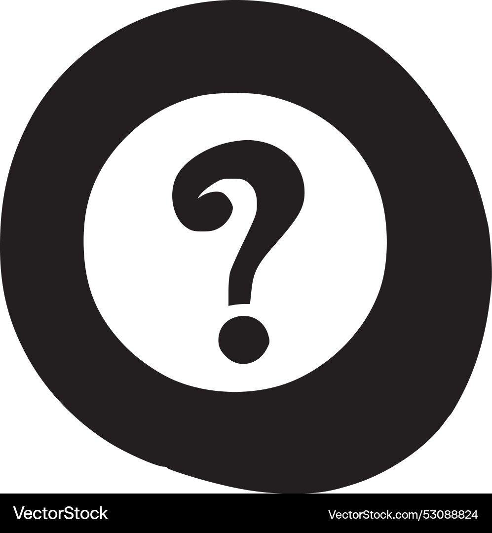 Question - minimalist and flat logo Royalty Free Vector