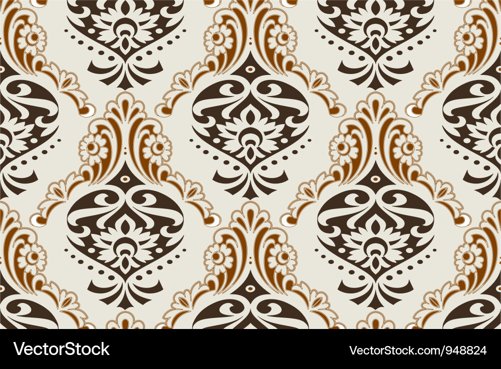 Vintage Damask Floral Wallpaper Royalty Free Vector Image
