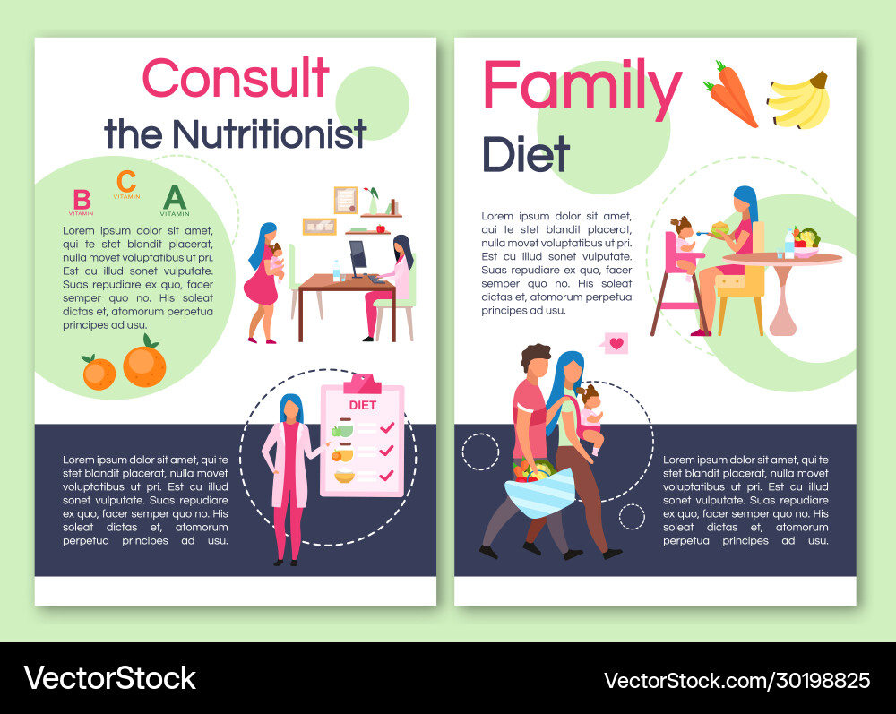Consulting nutritionist brochure template flyer Vector Image