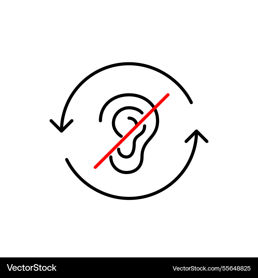 Ear crossed out and refresh arrows sign language Vector Image