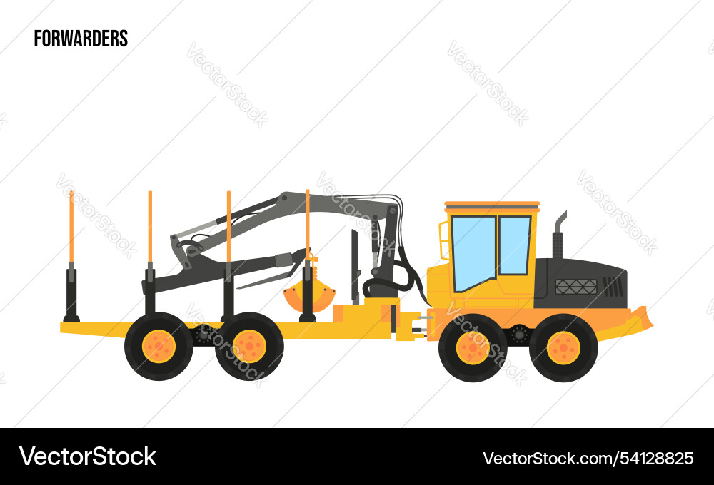 Forwarders heavy equipment flat Royalty Free Vector Image