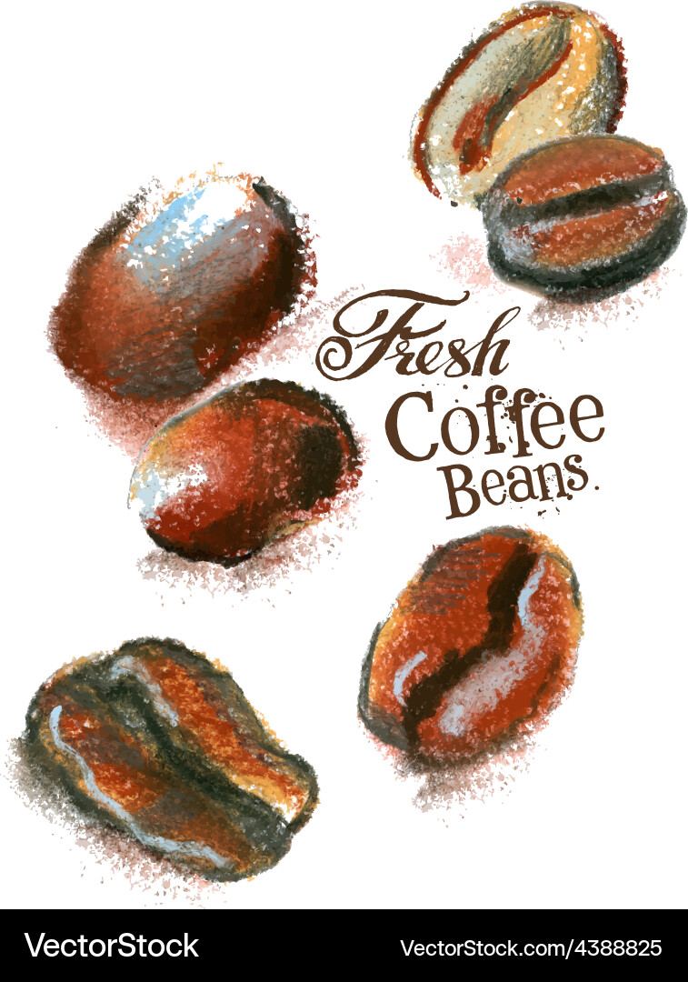 Fresh coffee logo design template beans Royalty Free Vector