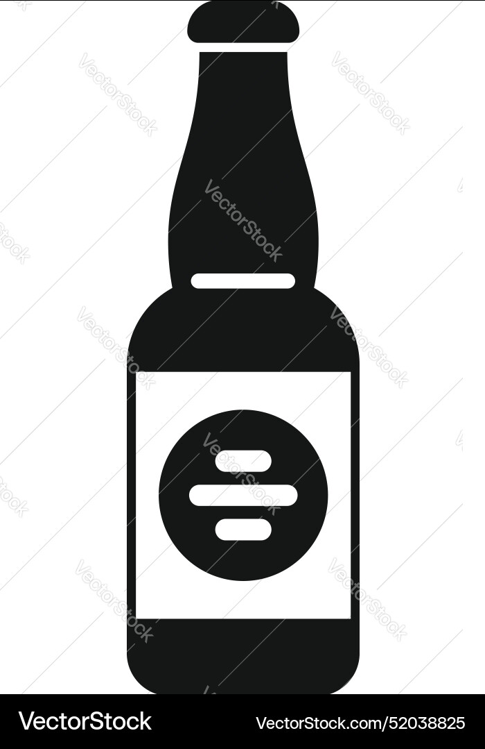 Glass beer bottle with generic label icon Vector Image
