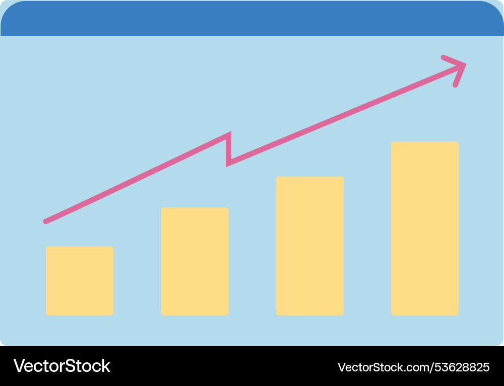 Graph arrow and chart bar growth up icon Vector Image