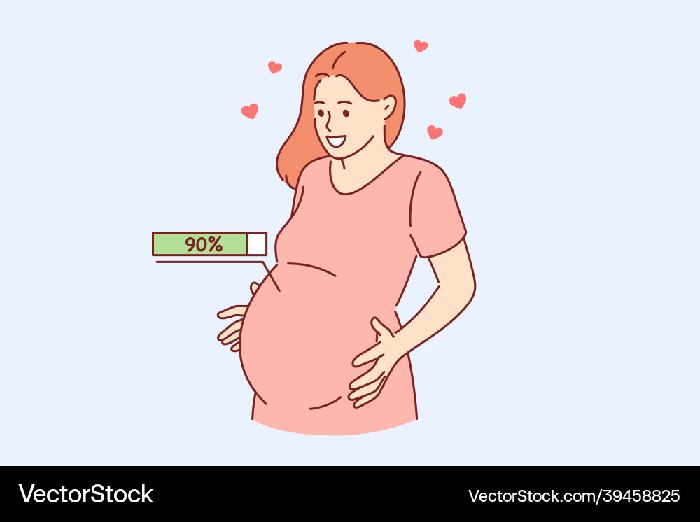 Happy pregnancy process and expectation concept Vector Image