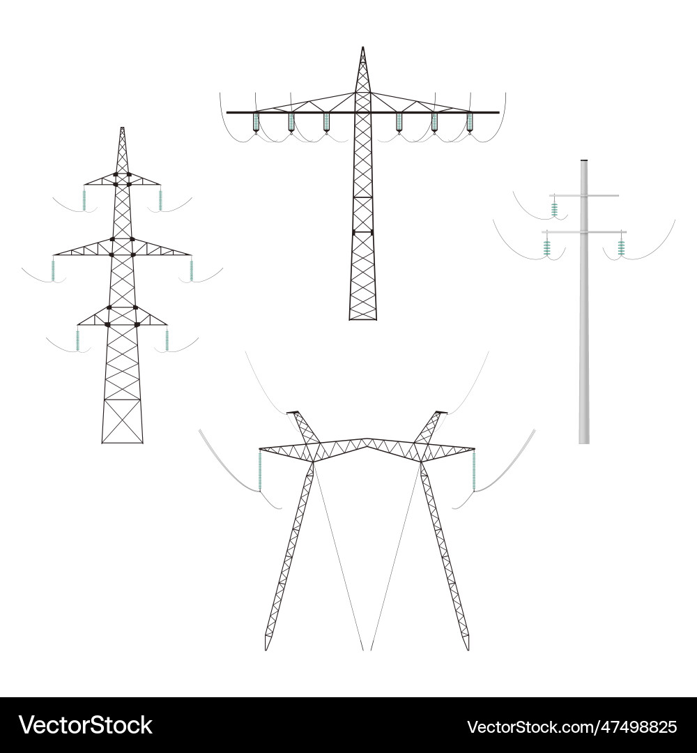 High Voltage Power Line Towers Royalty Free Vector Image