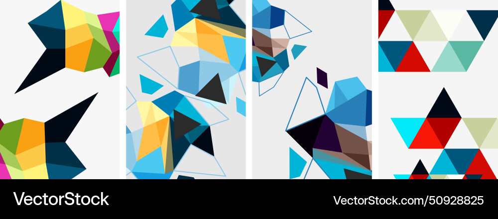 Set of triangle poster backgrounds Royalty Free Vector Image