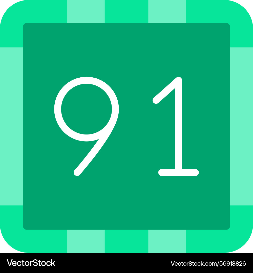 91 ninety-one icon Royalty Free Vector Image - VectorStock