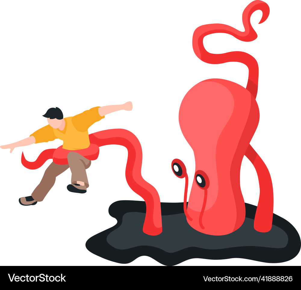 Alien octopus man composition Royalty Free Vector Image