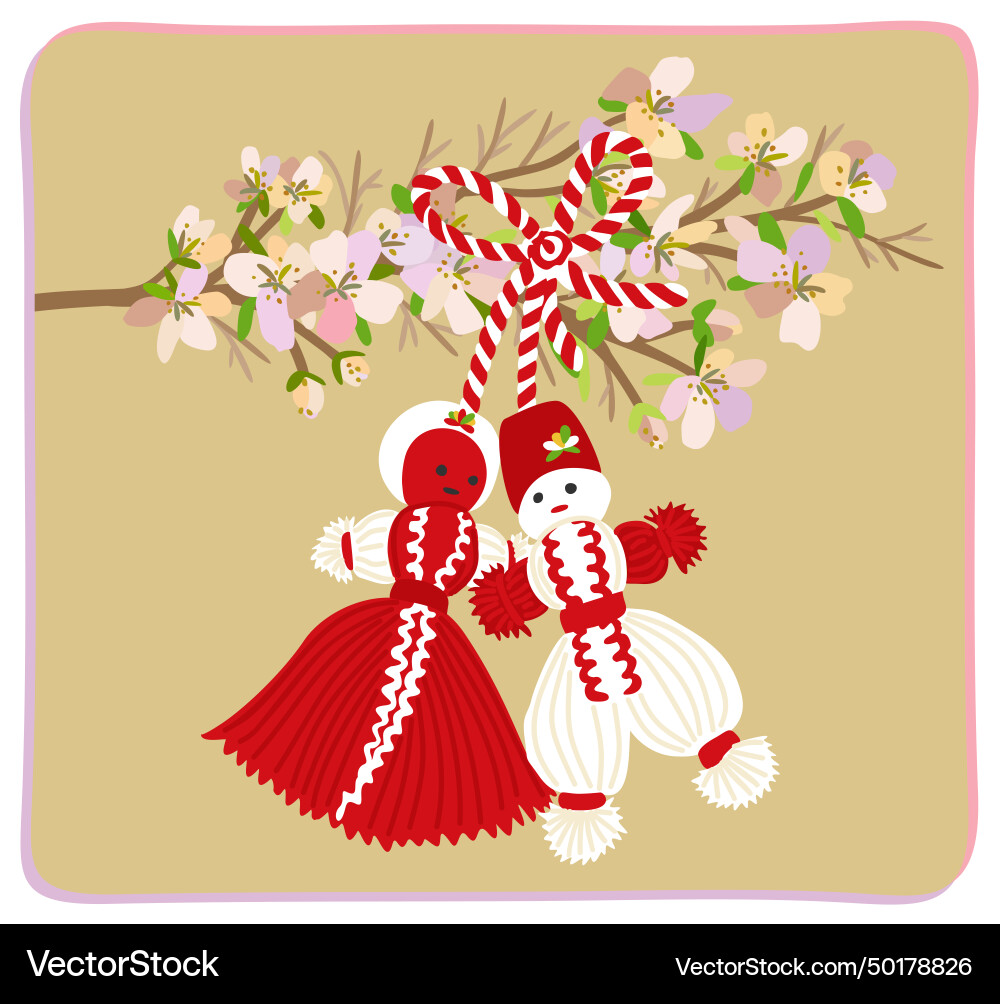 Baba marta day bulgarian holiday match 1 Vector Image