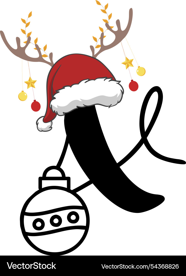 Christmas x letter t-shirt design Royalty Free Vector Image