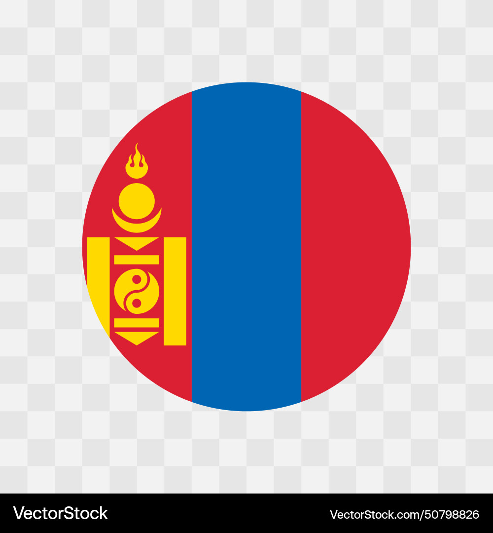 Circle flag of mongolia Royalty Free Vector Image