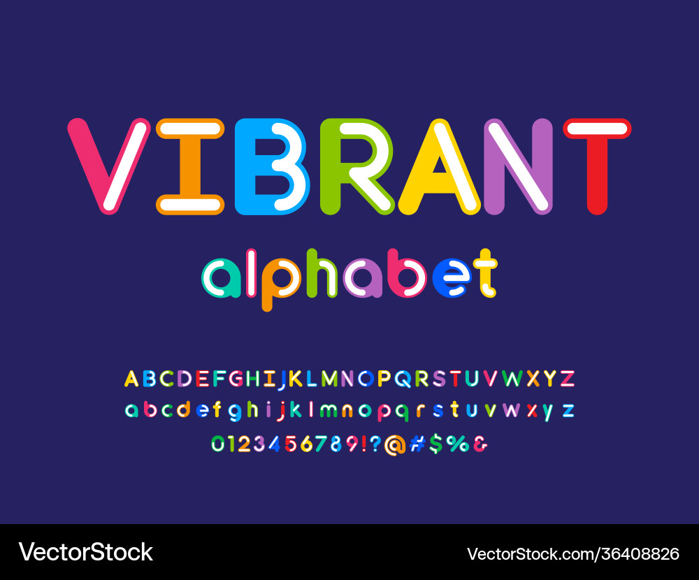 Colorful font Royalty Free Vector Image - VectorStock