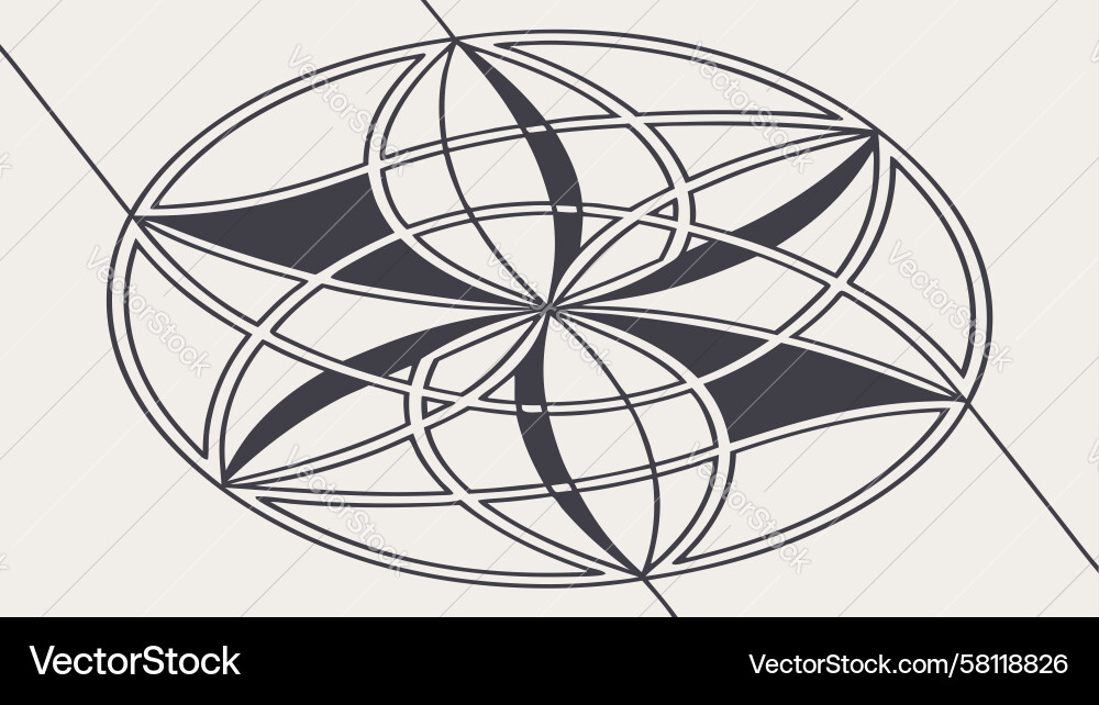 Complex Geometric Star Royalty Free Vector Image