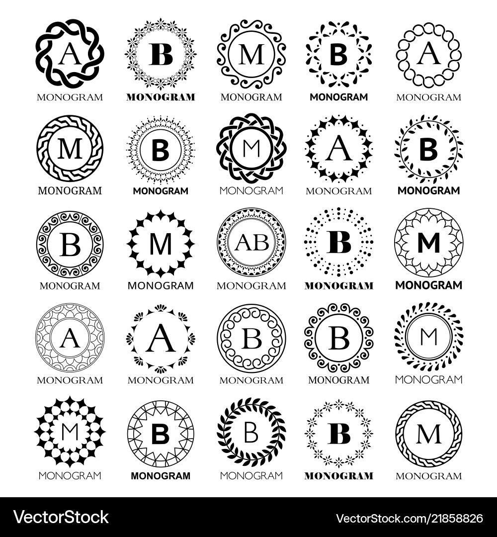 Elegant Monogram Label Template Royalty Free Vector Image