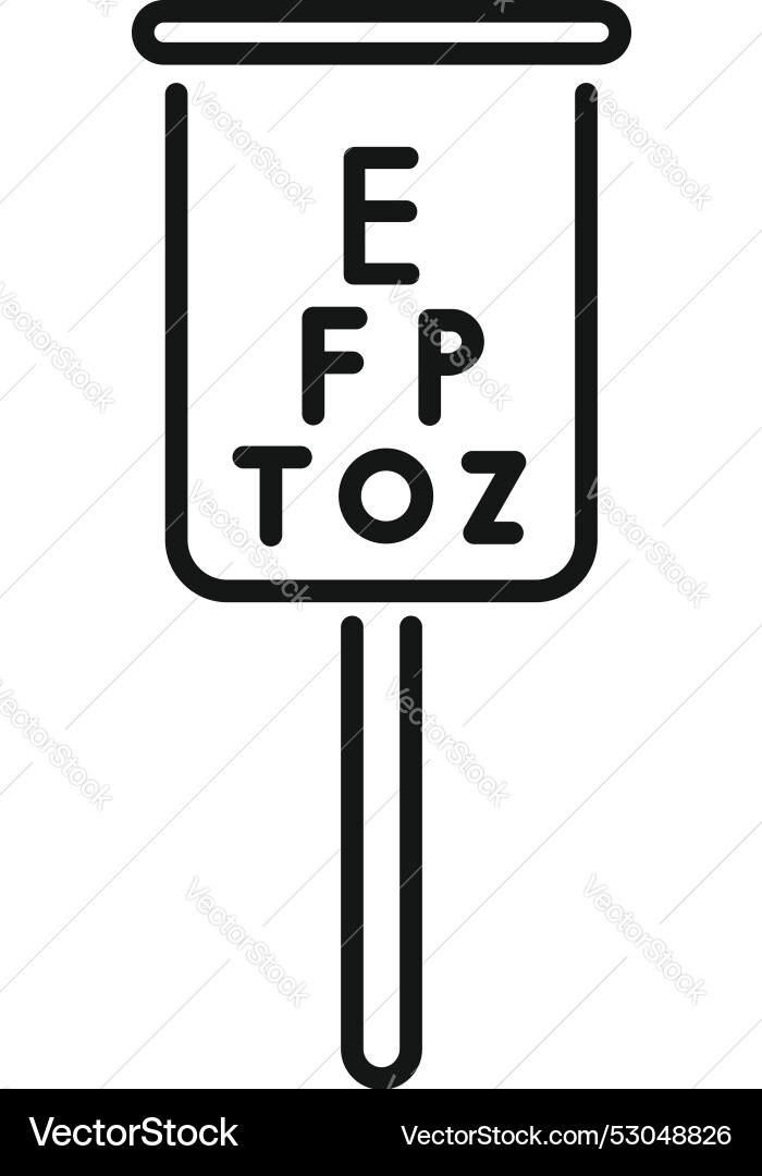 Eye chart showing decreasing letter sizes Vector Image