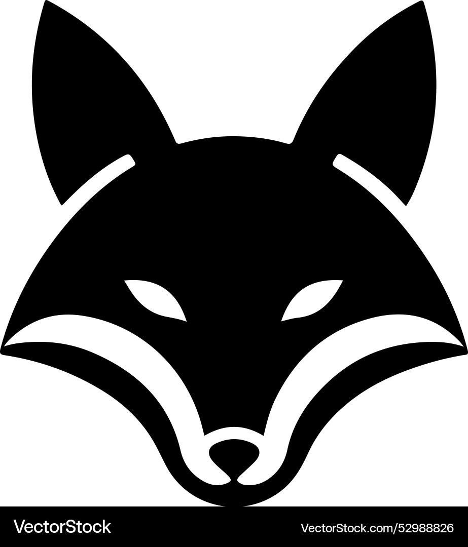 Fox face silhouette cartoon style Royalty Free Vector Image