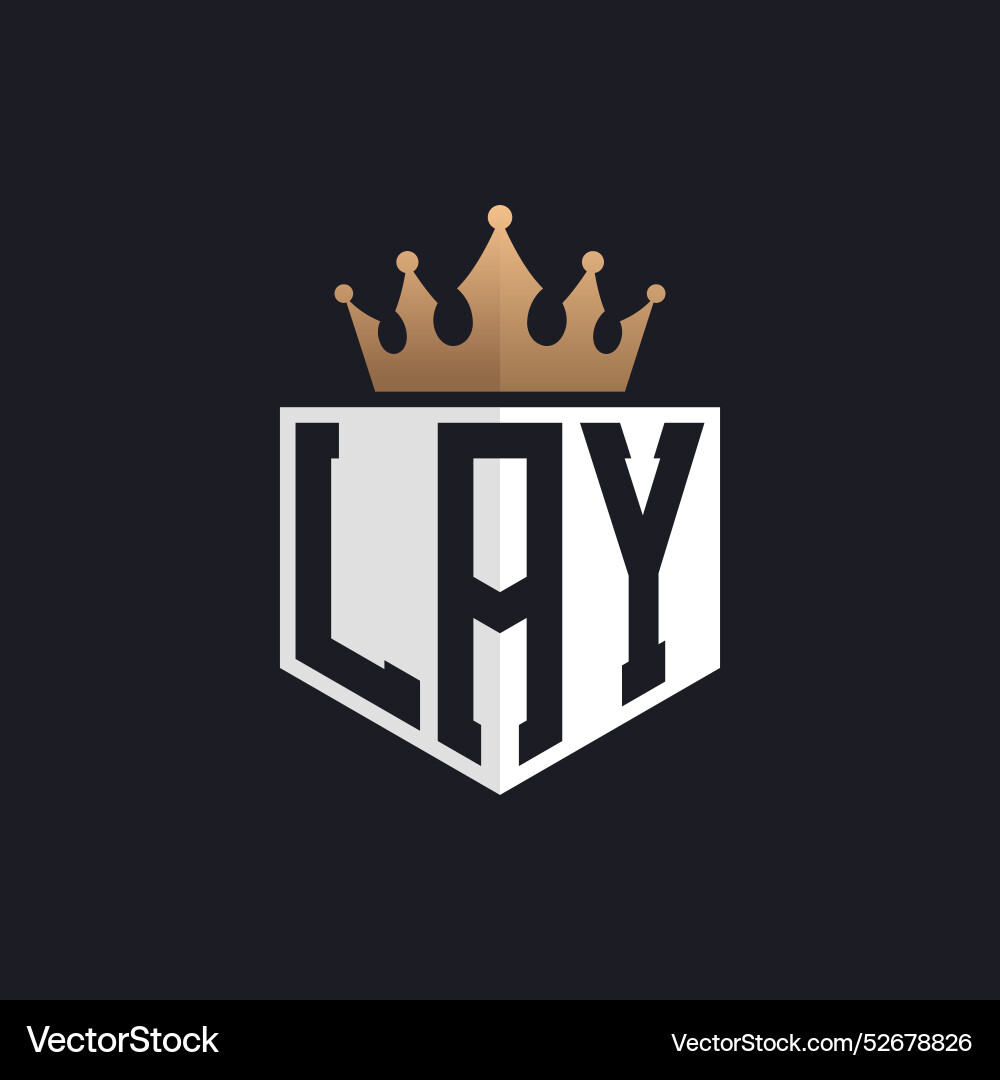 Luxury lay logo with crown elegant initials Vector Image